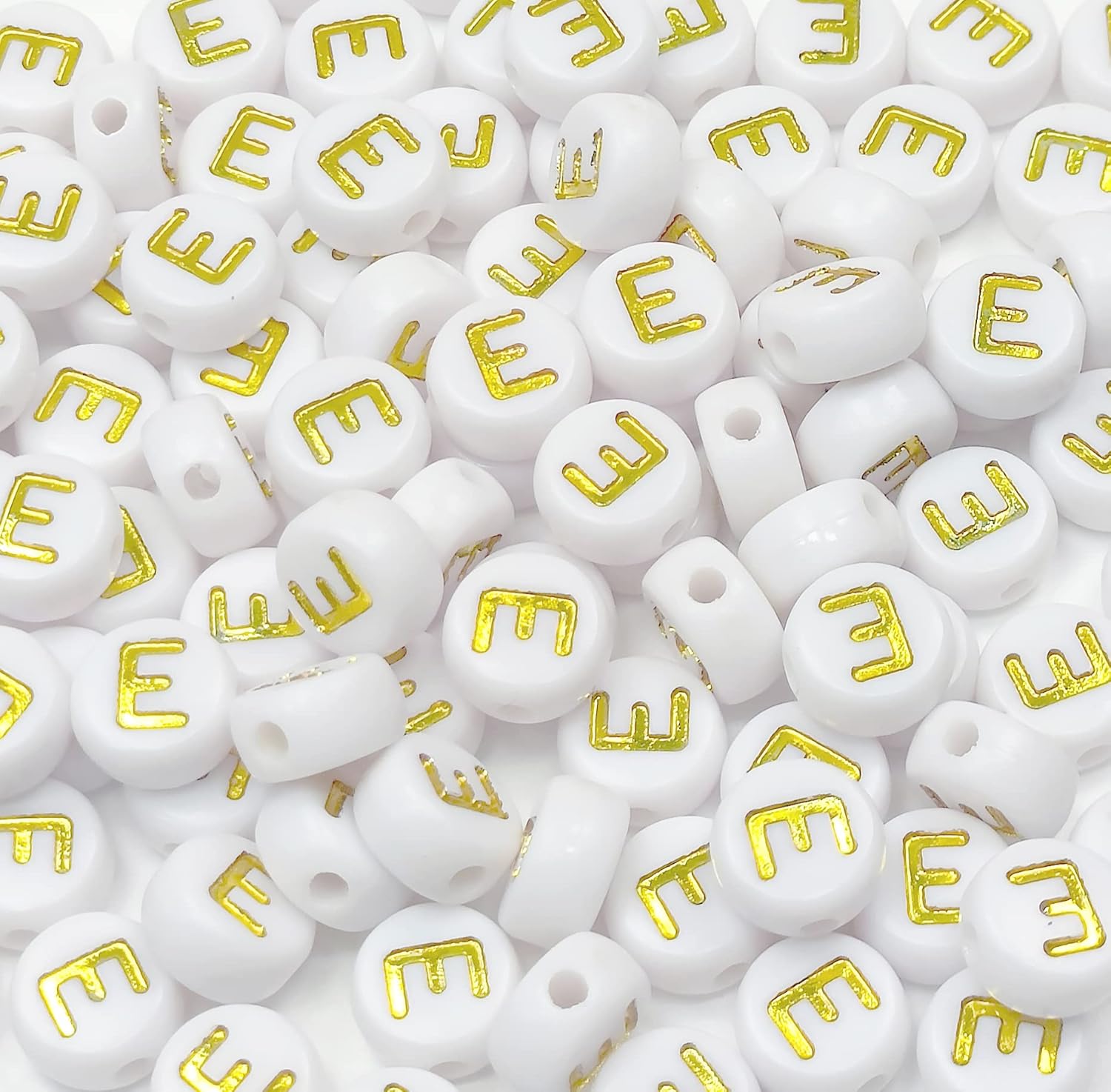 Dayesque 100pcs Round Acrylic Beads Letters: Letter E Alphabet For ...