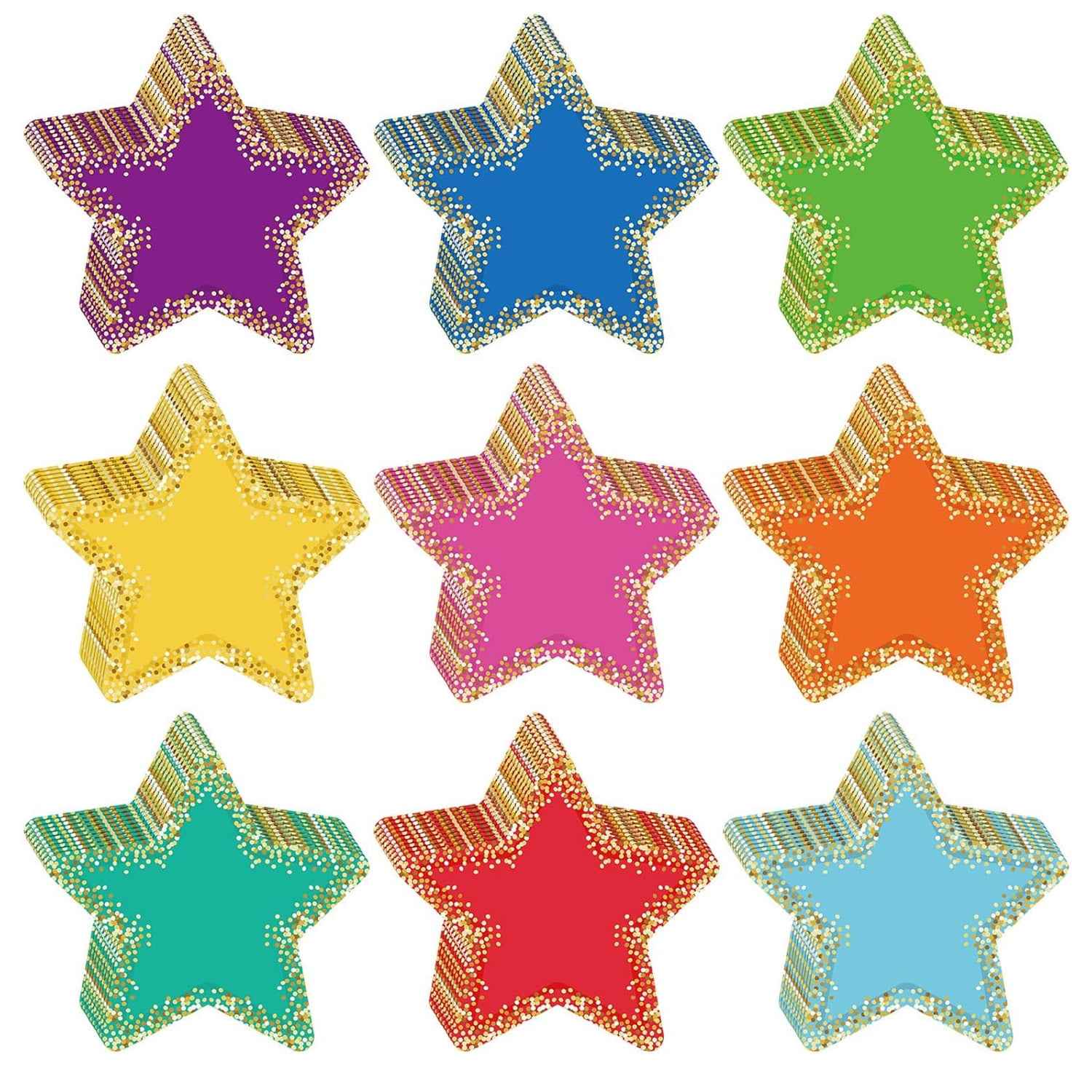 Dayesque 108 Sheet Colorful Dot Border Star Cutout For Bulletin Boards ...