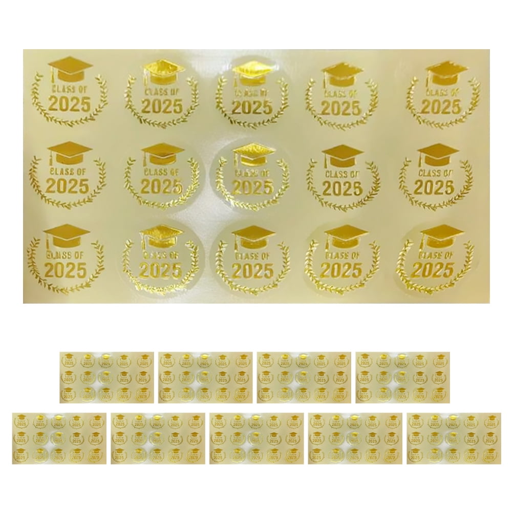 Dayesque 10PCS Graduation Gold Foil Stickers 2025 Graduation Hat ...