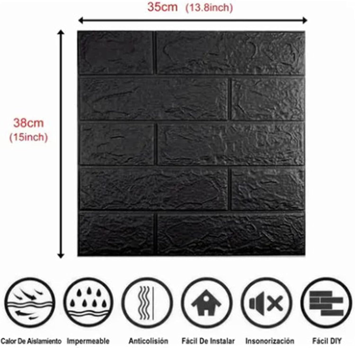 Dayesque 10pcs 3d Foam Brick Wall Stickers Self-Adhesive Waterproof ...