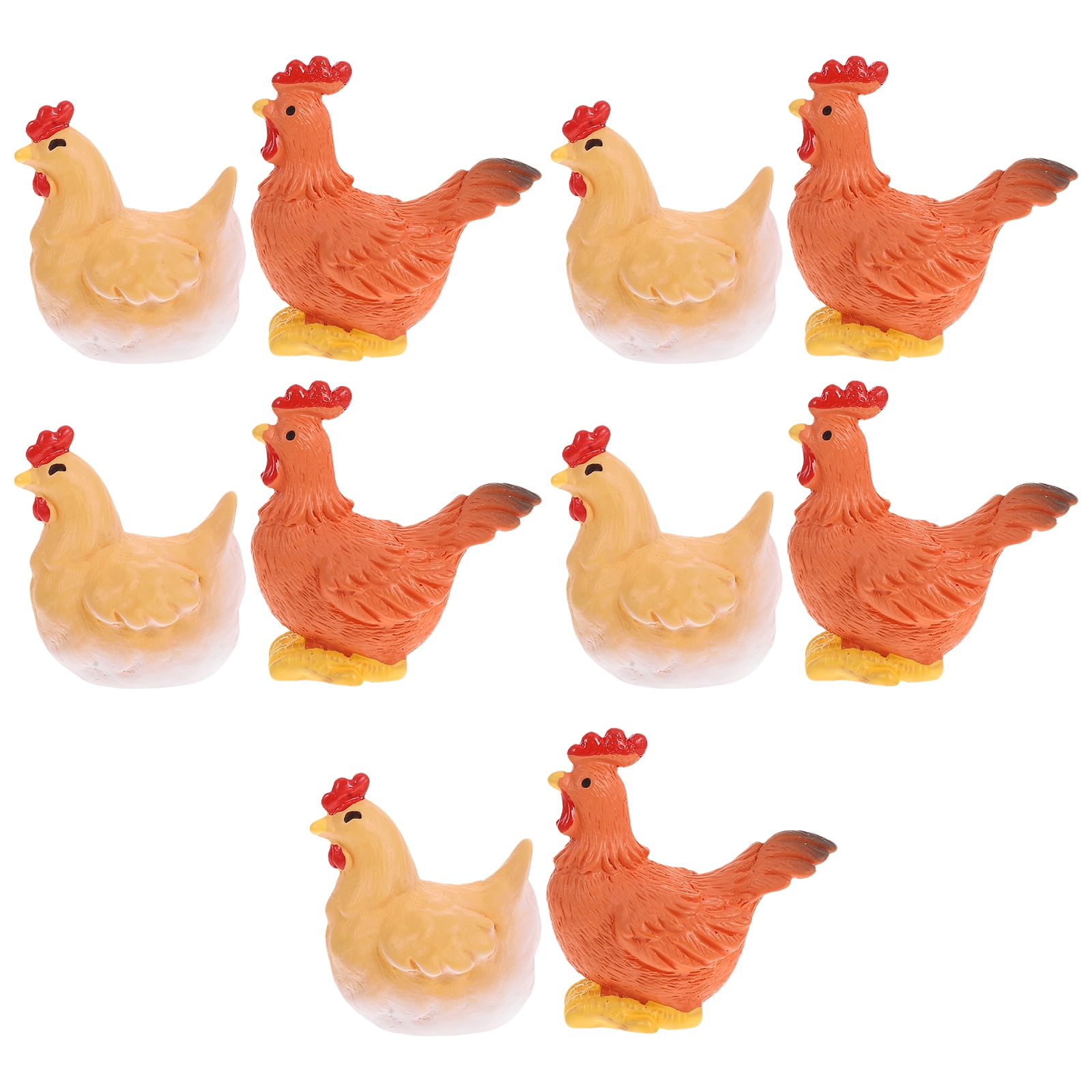 Dayesque 10pcs Resin Chicken Sculptures Farm Chickens Statues for Lawn ...