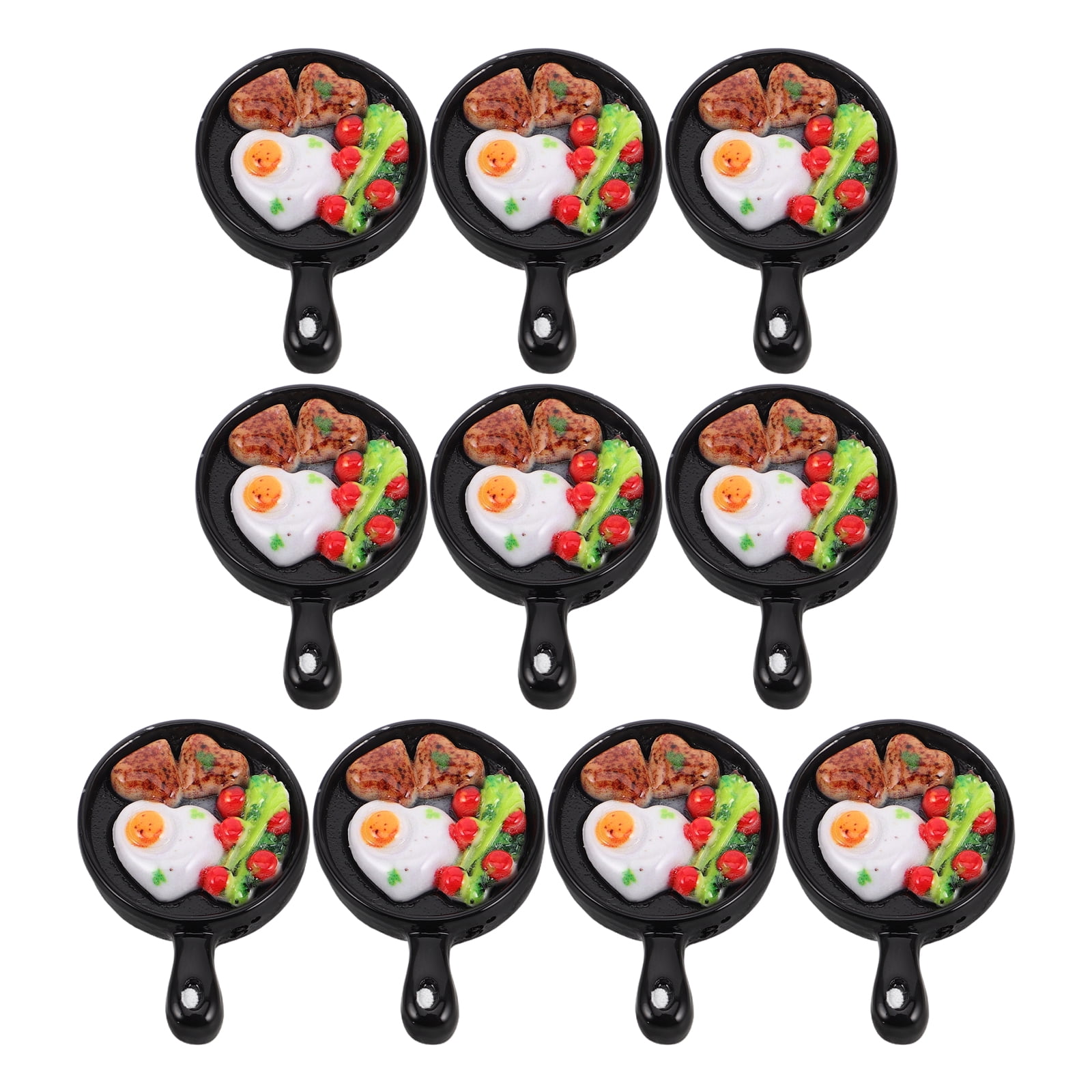 Dayesque 10pcs Toddler Play Kitchen Toys Miniature Frying Pan With Food ...