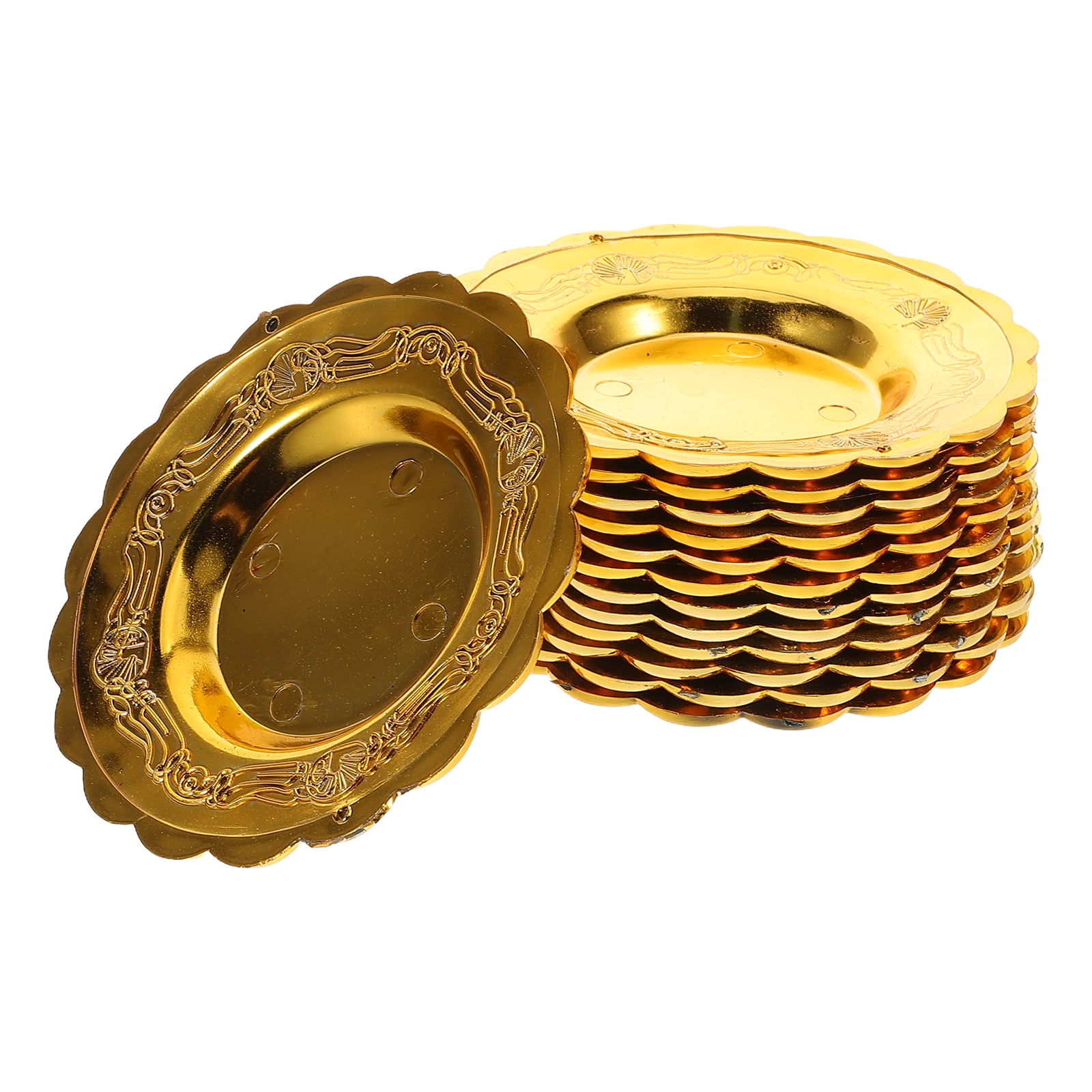 WEUVEB 12PCS Plastic Plates Small Round Party Plates Disposable Vintage ...