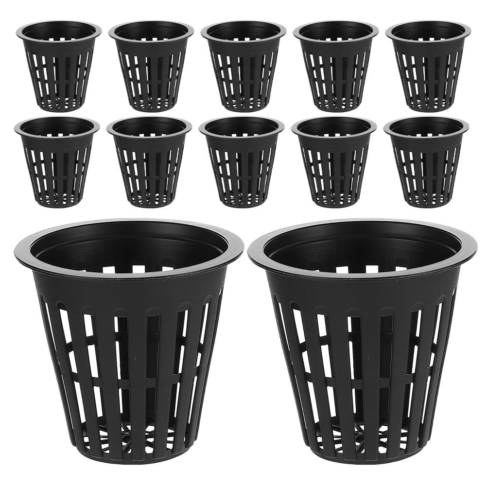 WEUVEB Hydroponic Growing Cups Black Plastic for Nutrient Absorption ...