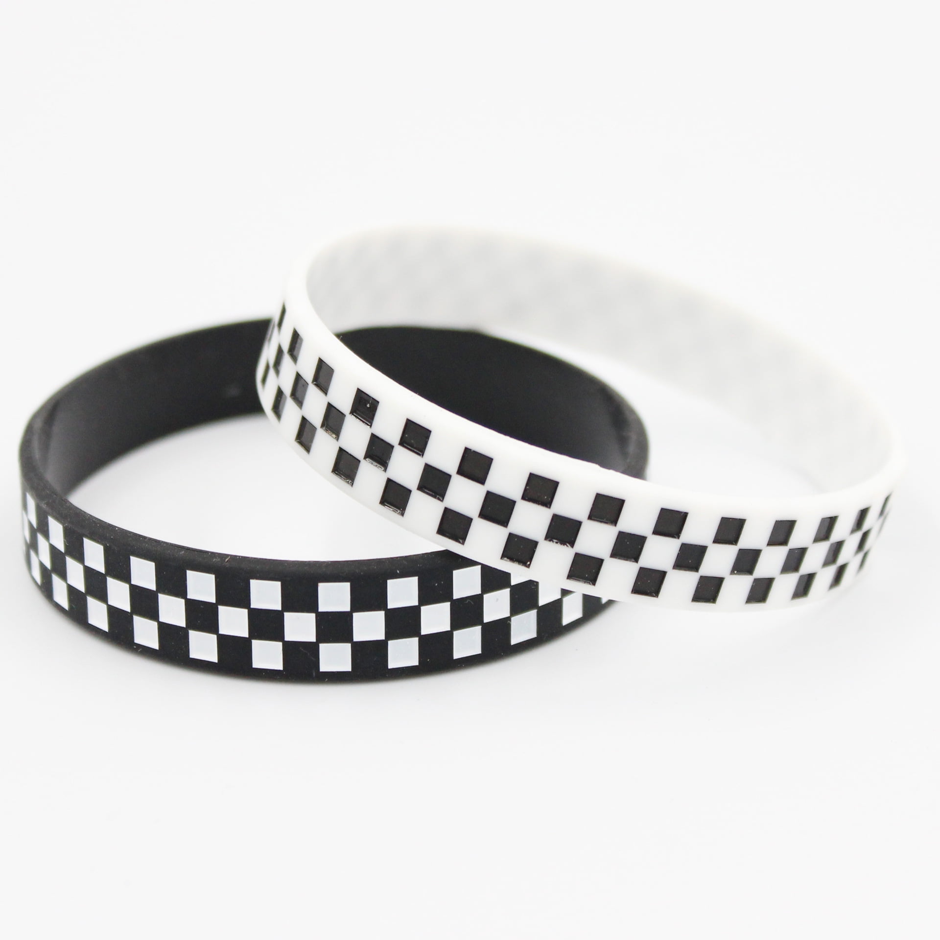 WEUVEB 12Pcs Fashionable Checkered Bracelets Silicone Wristbands for ...