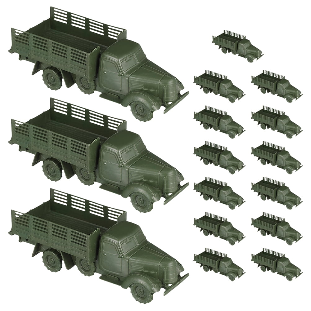Dayesque 16pcs Mini Army Truck Models Realistic Vehicle Toys Sand Table ...