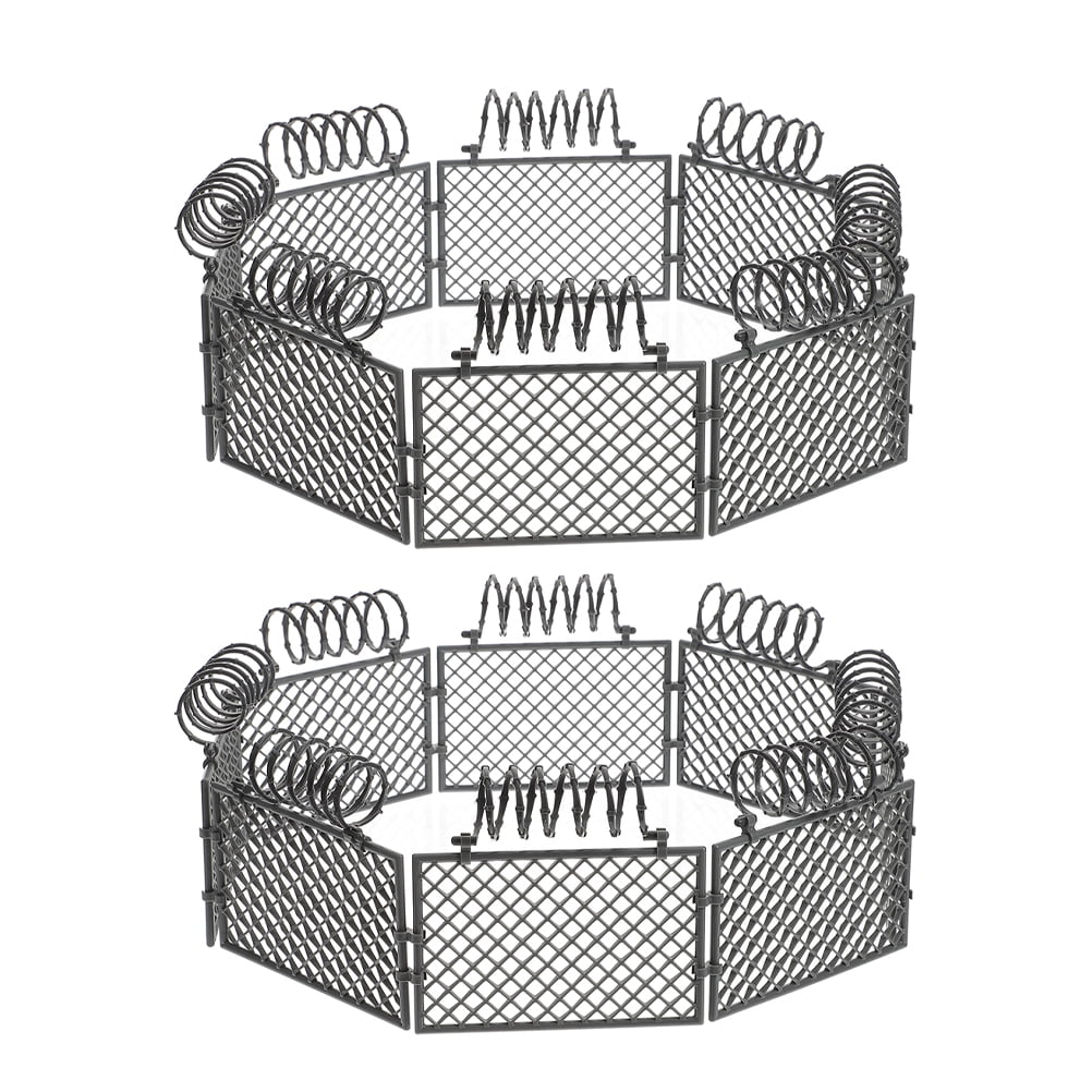 WEUVEB Miniature Fence for Barnyard Play Grey 2 Sets - Walmart.com
