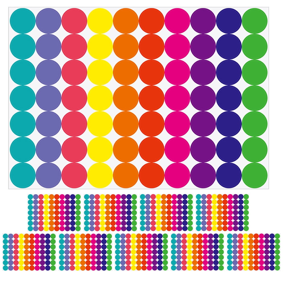 Dayesque 20 Sheets Colored Dot Stickers Round Color Coding Labels ...