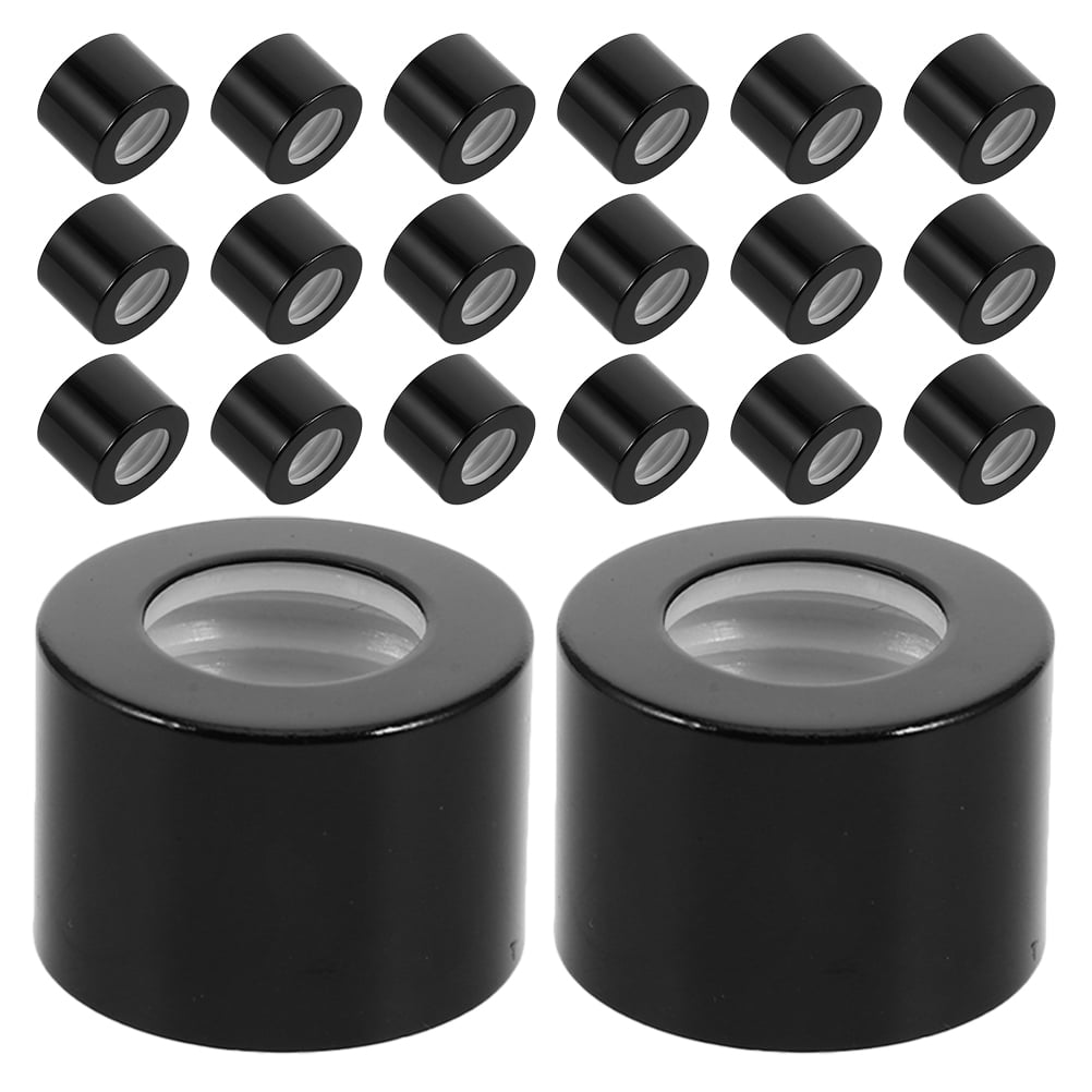 WEUVEB 20Pcs Black Glass Diffuser Caps Aluminum Replacement Lids ...