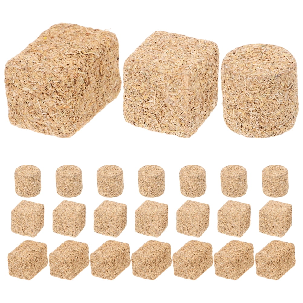 WEUVEB Miniature Hay Prop Mini Haystack Models Light Brown Wood 24Pcs ...
