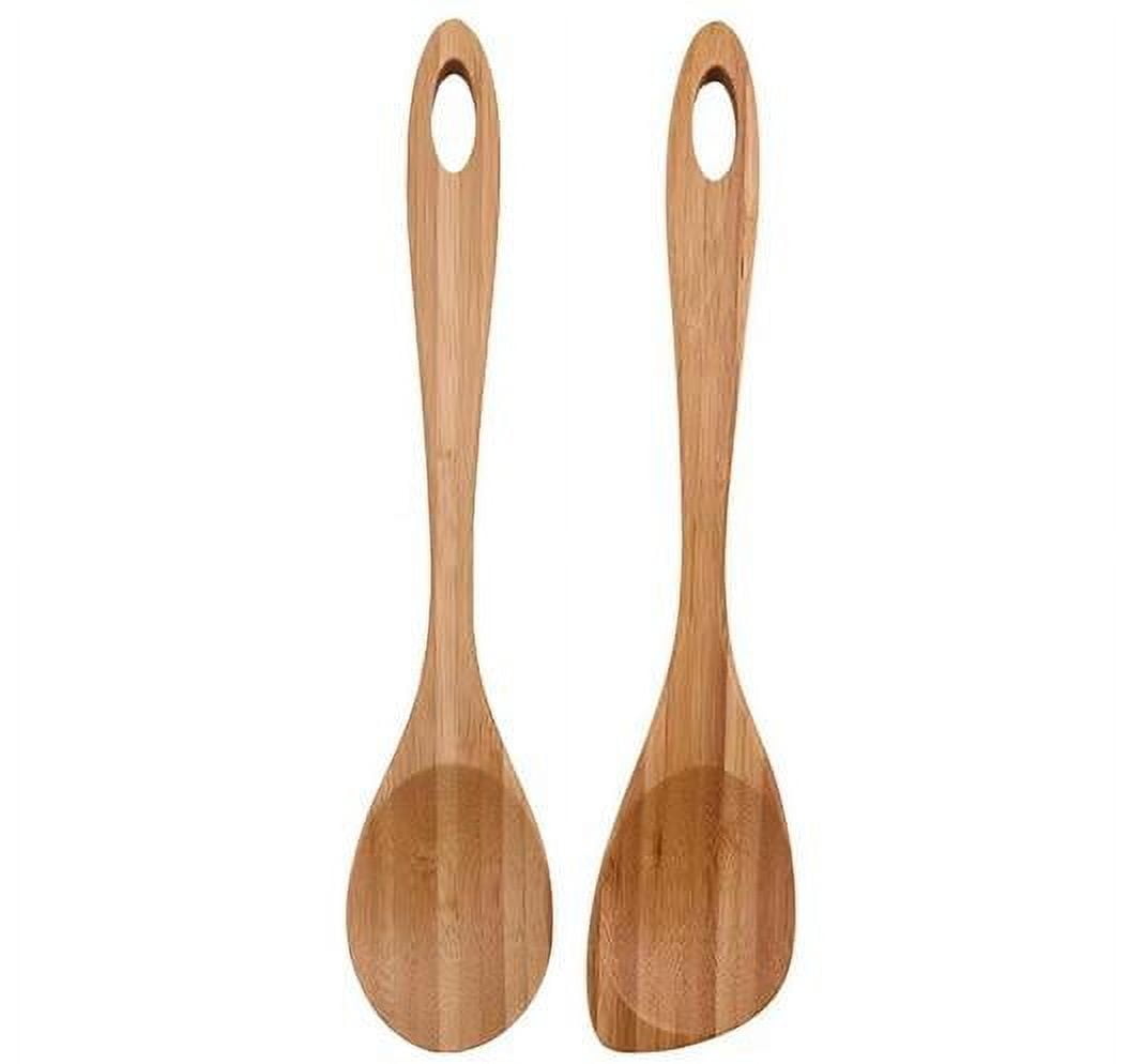 Dayesque 2pcs Bamboo Kitchen Utensils Set Wooden Salad Stirring Spoon ...