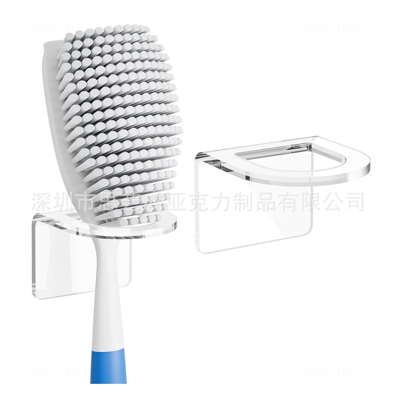 WEUVEB 2Pcs Wall Mount Transparent Dish Brush Holder for Kitchen Sink ...