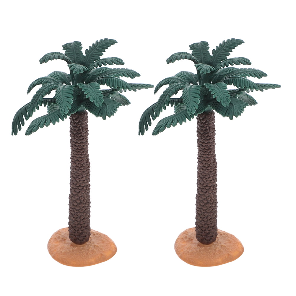 WEUVEB miniature model pieces Mini Palm Tree Decor Green 2pcs - Walmart.com