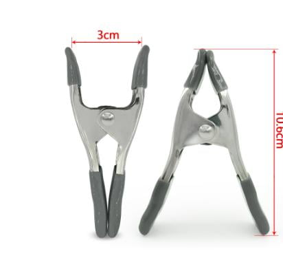 WEUVEB 2Pcs Silver Metal Spring Clamp Small Clamps for Woodworking and ...