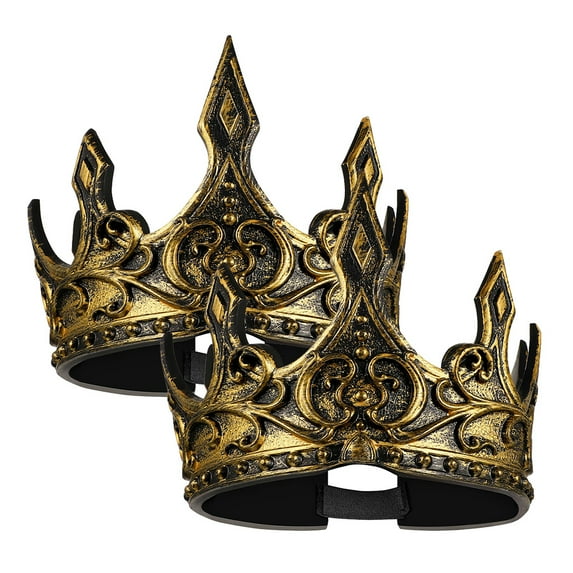 Dayesque 2pcs Retro Baroque King Crown Headband for Men Headpiece for ...