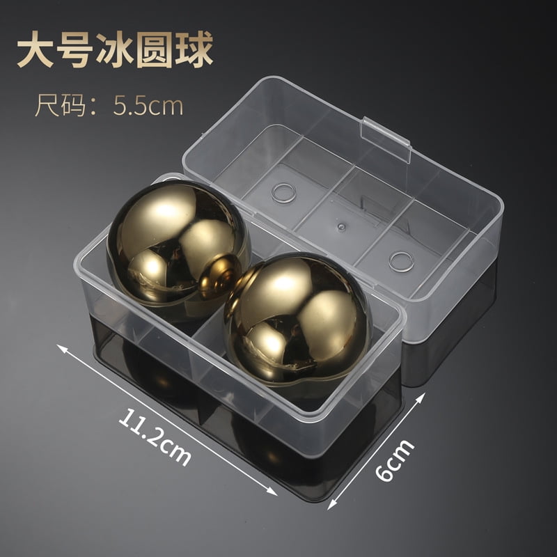 Dayesque 2pcs Round Ice Balls Stainless Steel Whiskey Balls Reusable ...