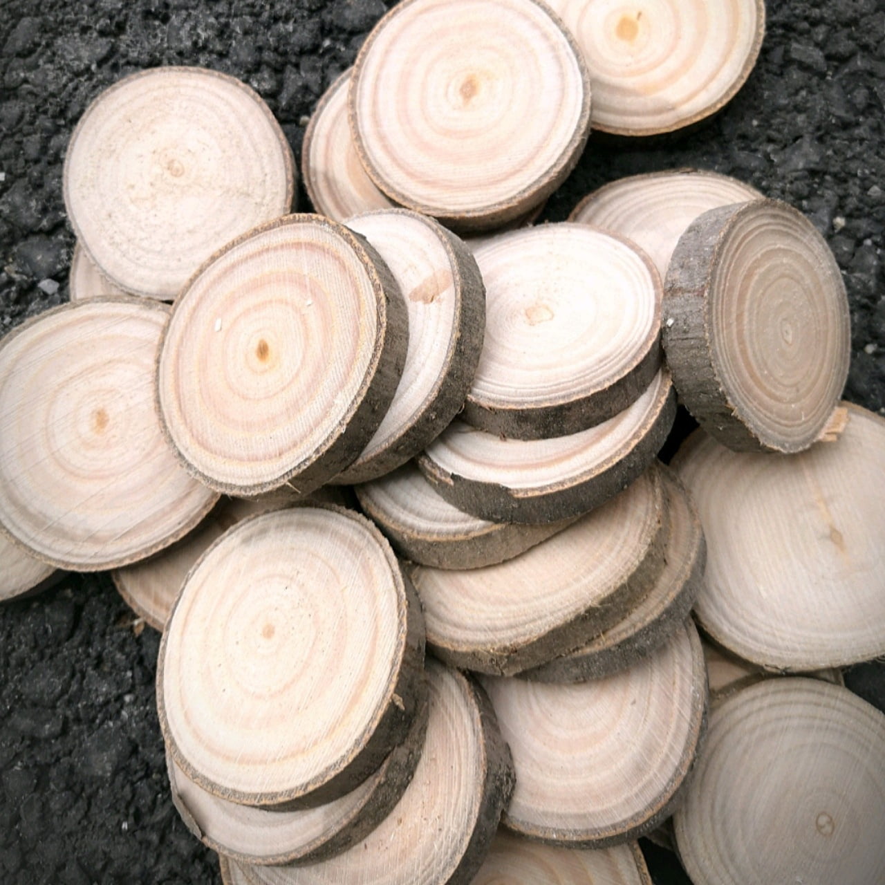 Dayesque 30pcs Wooden Craft Supplies Unfinished Small Wood Slices For ...