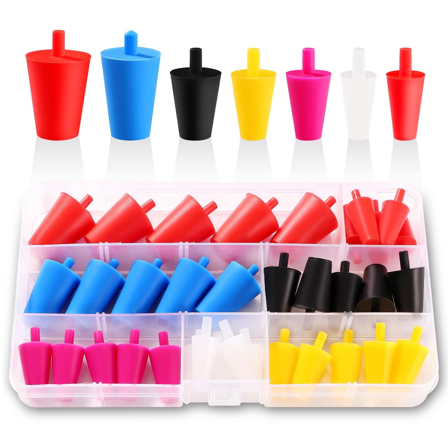 Dayesque 35pcs Silicone Tapered Stoppers Kit High Temperature Small ...