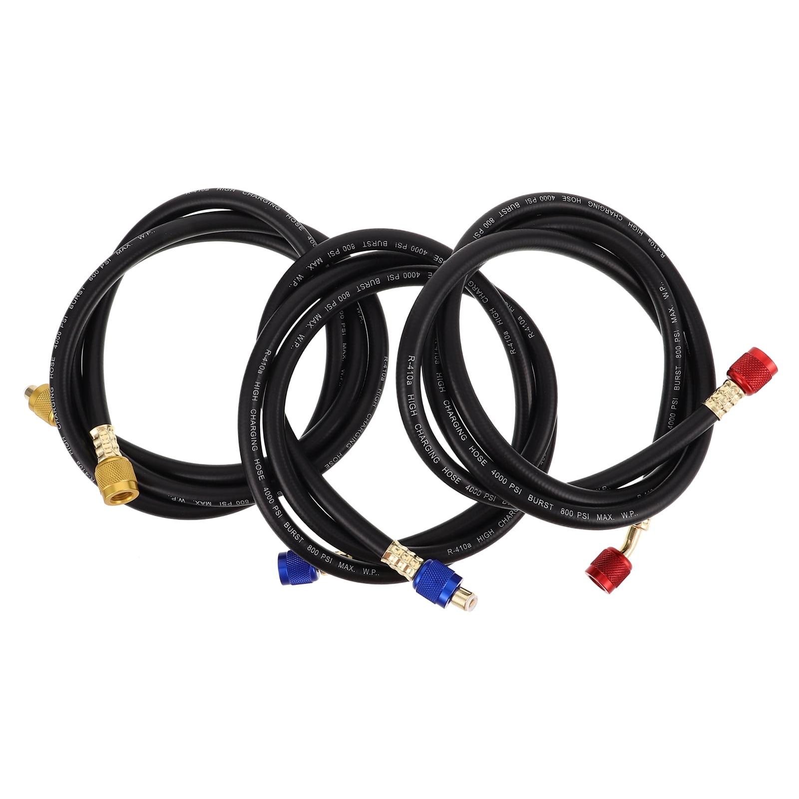 Dayesque 3pcs Car Manifold Gauge Hose Line Hose With Valves Hydraulic ...