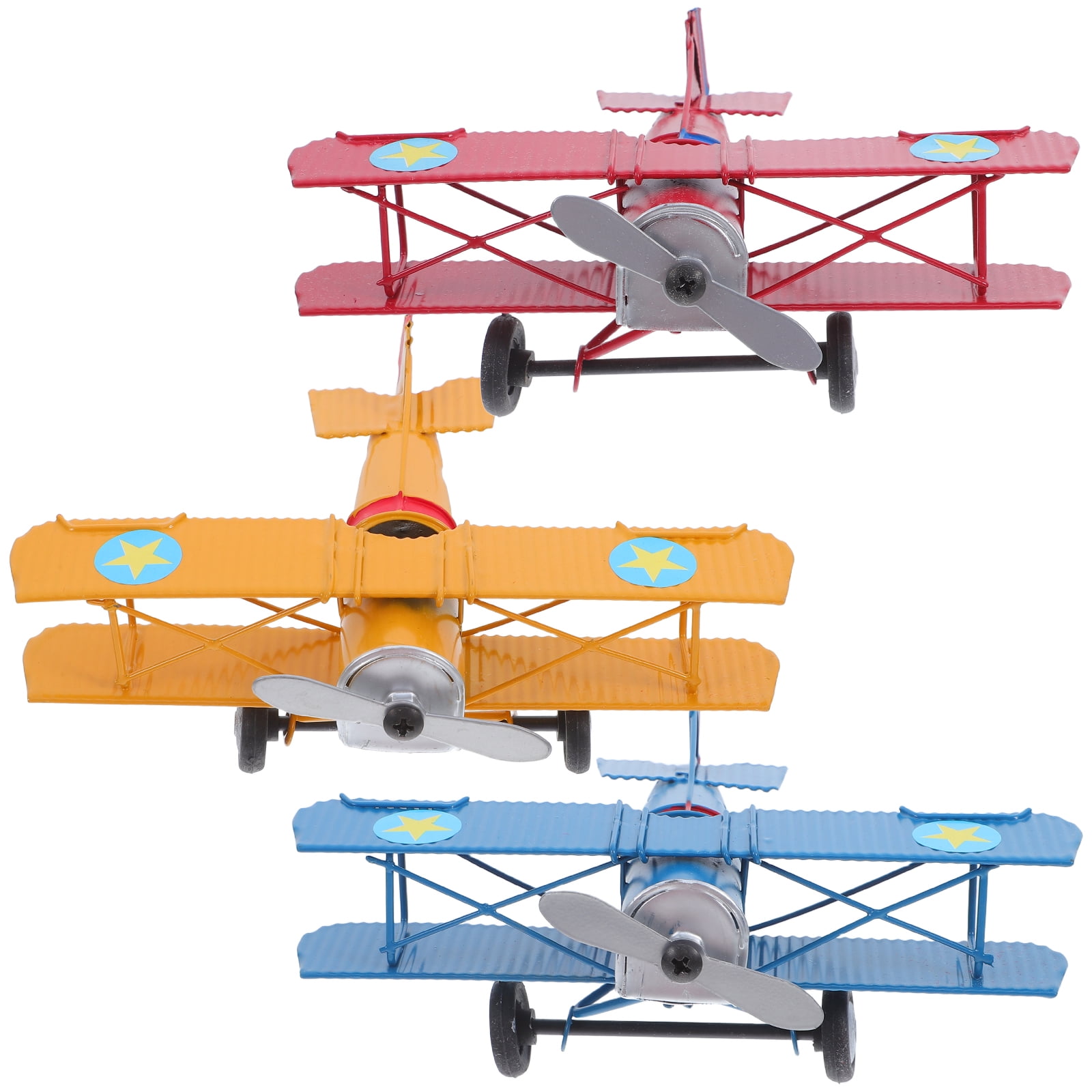 Dayesque 3pcs Iron Airplane Model Vintage Metal Airplane Figurine Home ...