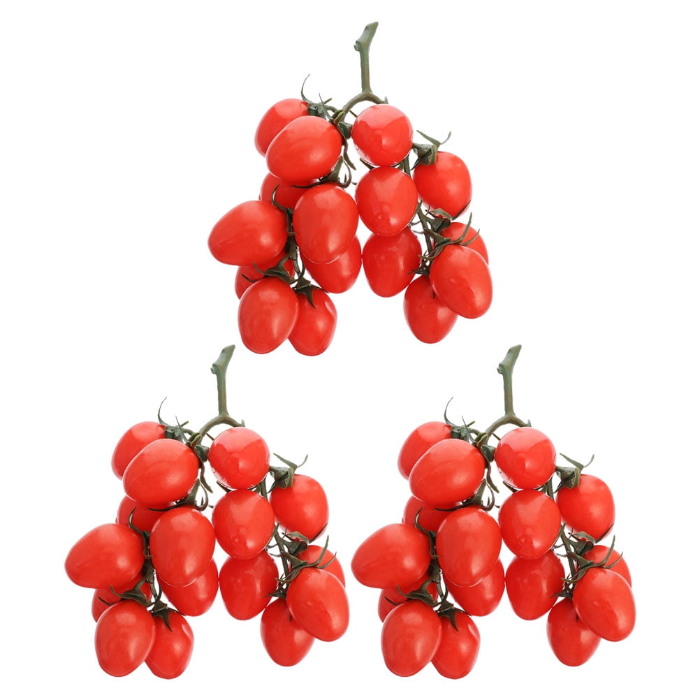 Dayesque 3pcs Lifelike Cherry Tomatoes Model Realistic Artificial Fruit ...