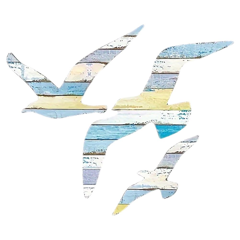Dayesque 3pcs Wood Seagull Wall Decor Wooden Beach Wall Decor Coastal ...