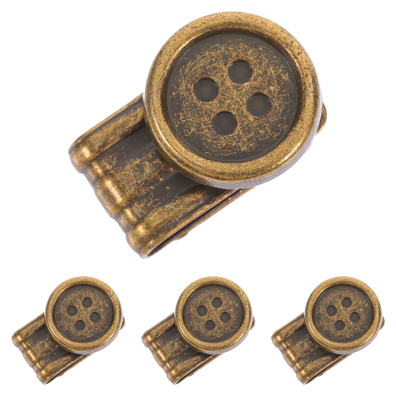 WEUVEB 4Pcs Metal Suspenders Clips with Movable Button End for Jeans ...