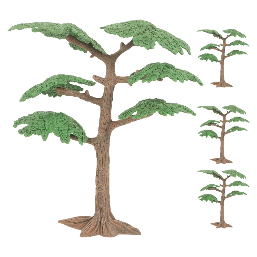 WEUVEB model railroad scenery Miniature Model Trees Plastic 4Pcs ...