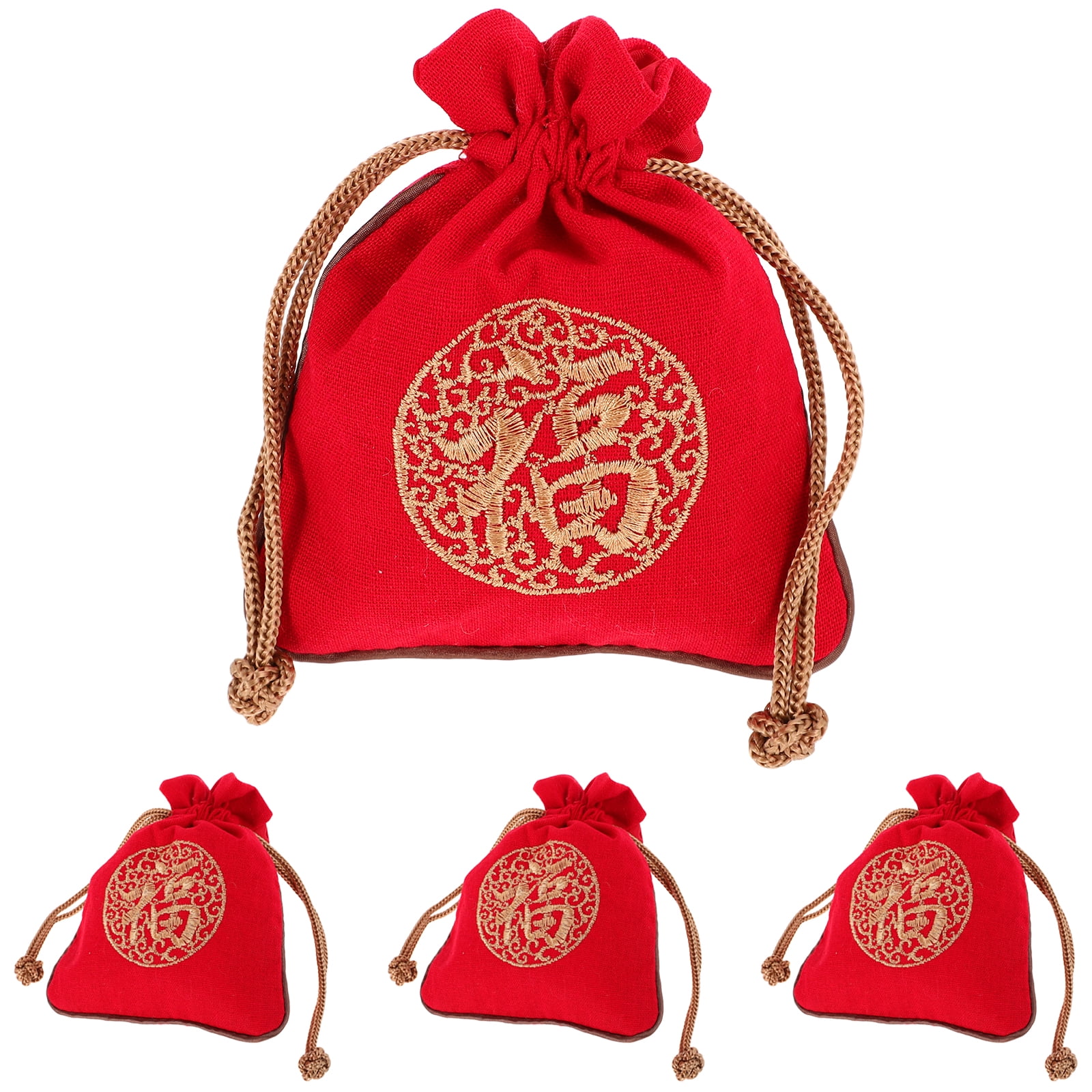 Dayesque 4pcs Small Cloth Bags With Drawstrings For Jewelry And Candy ...
