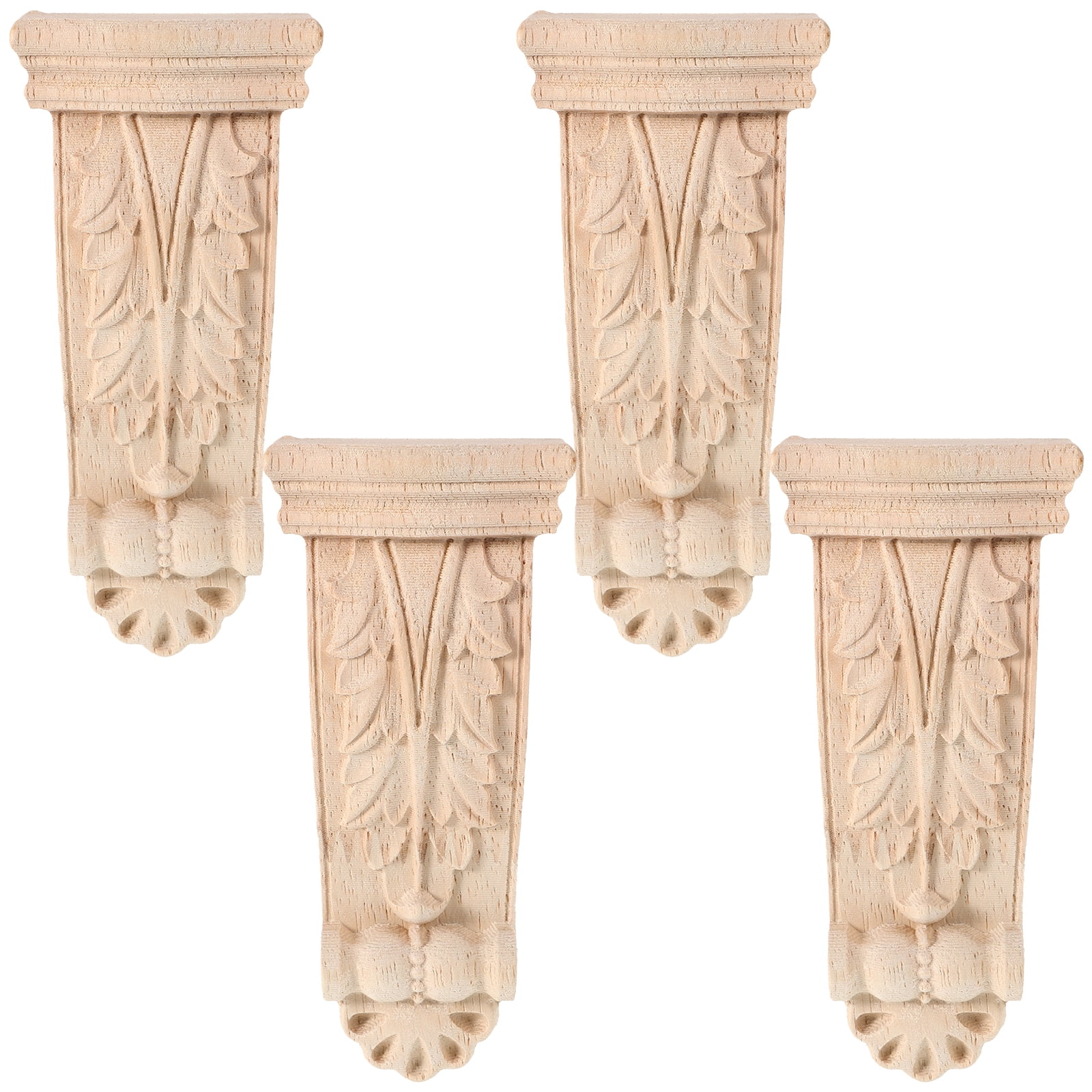 Dayesque 4pcs Unpainted Wood Carved Corbels Roman Column Decorative ...
