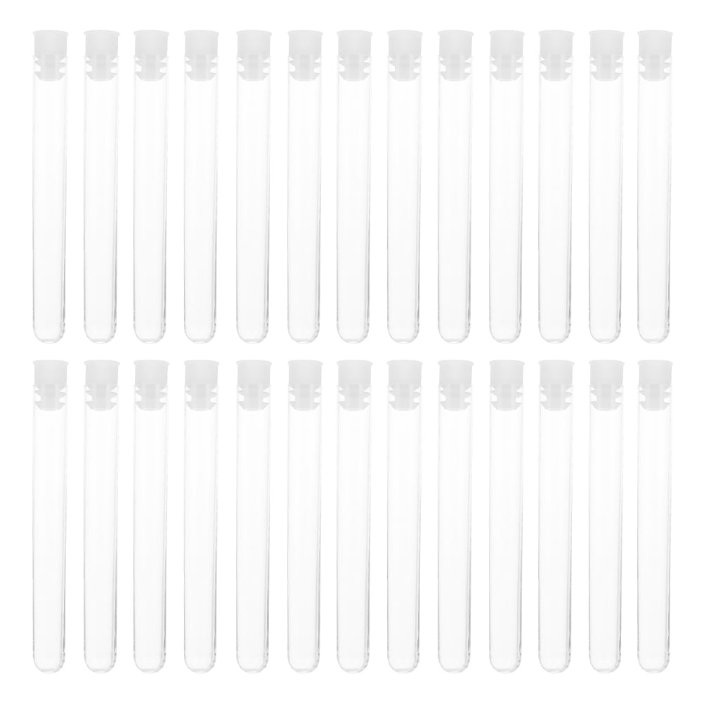 WEUVEB Clear Plastic Laboratory Test Tubes with Lids, Transparent, 50 ...