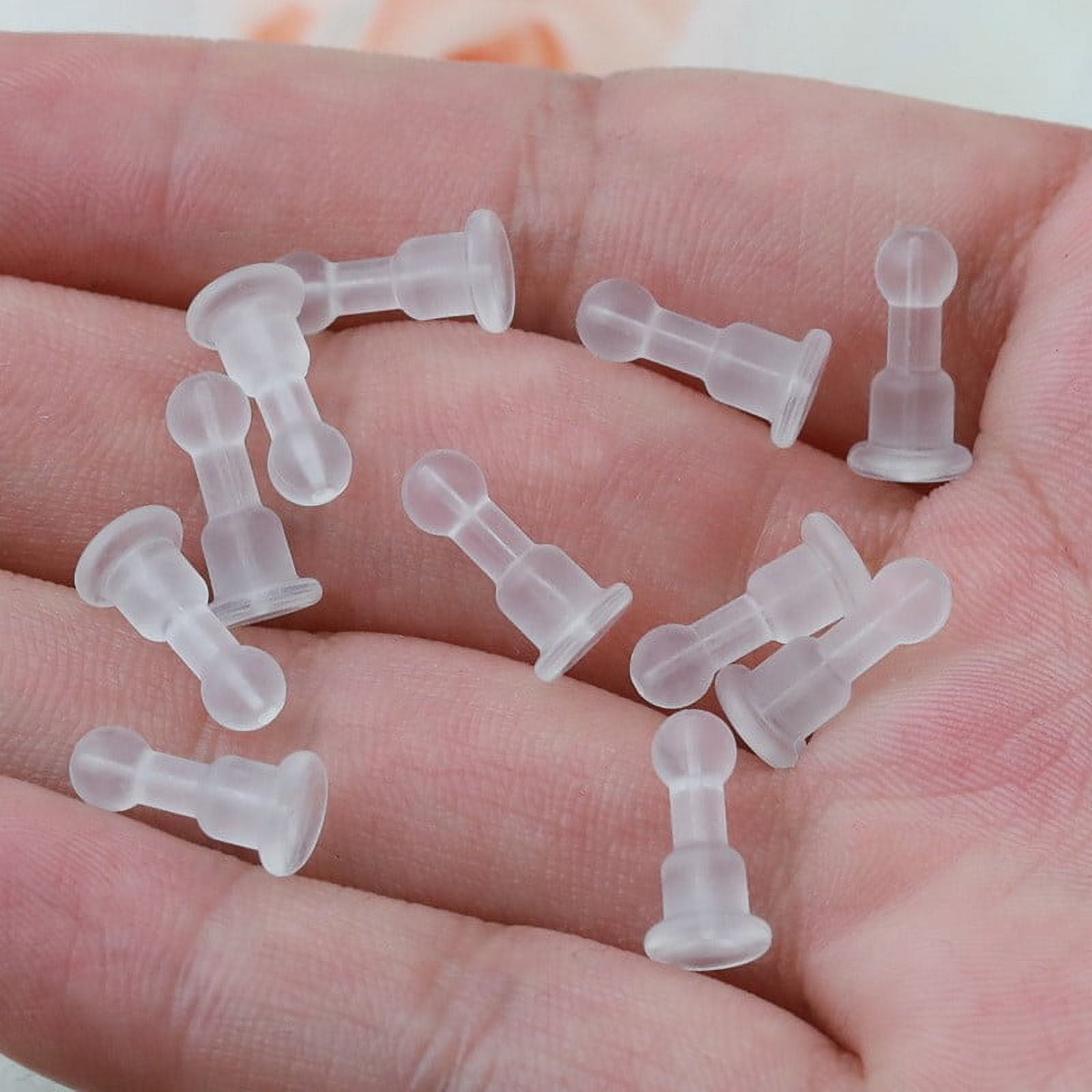 Dayesque 50pcs Clear Earring Backs Silicone Invisible Safety Earring ...