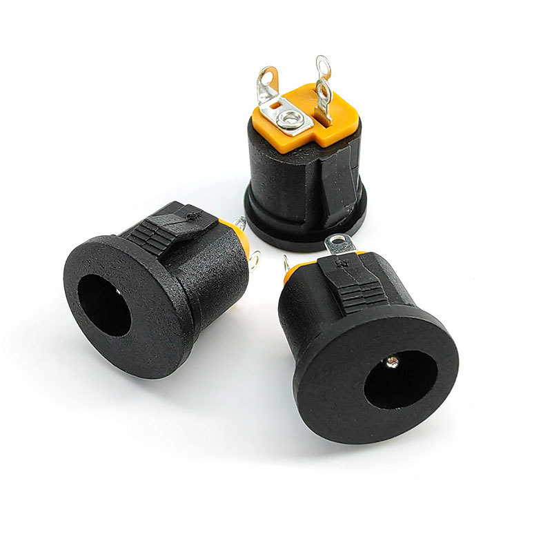 WEUVEB DC Power Jack 5521 Black Brass Plastic Connector for Home Use ...