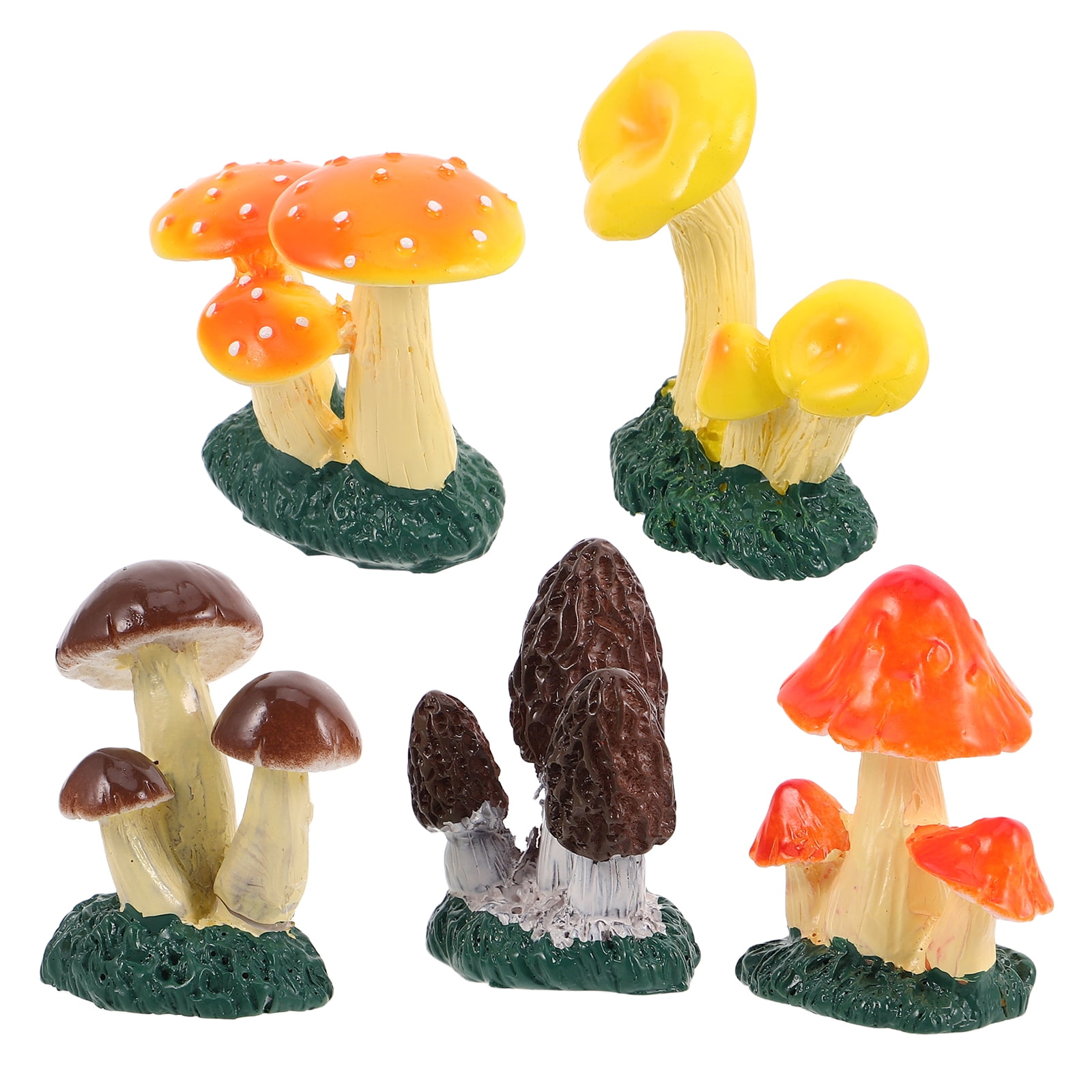 Dayesque 5pcs Mini Mushrooms For Crafts Tiny Fairy Garden Mushrooms ...