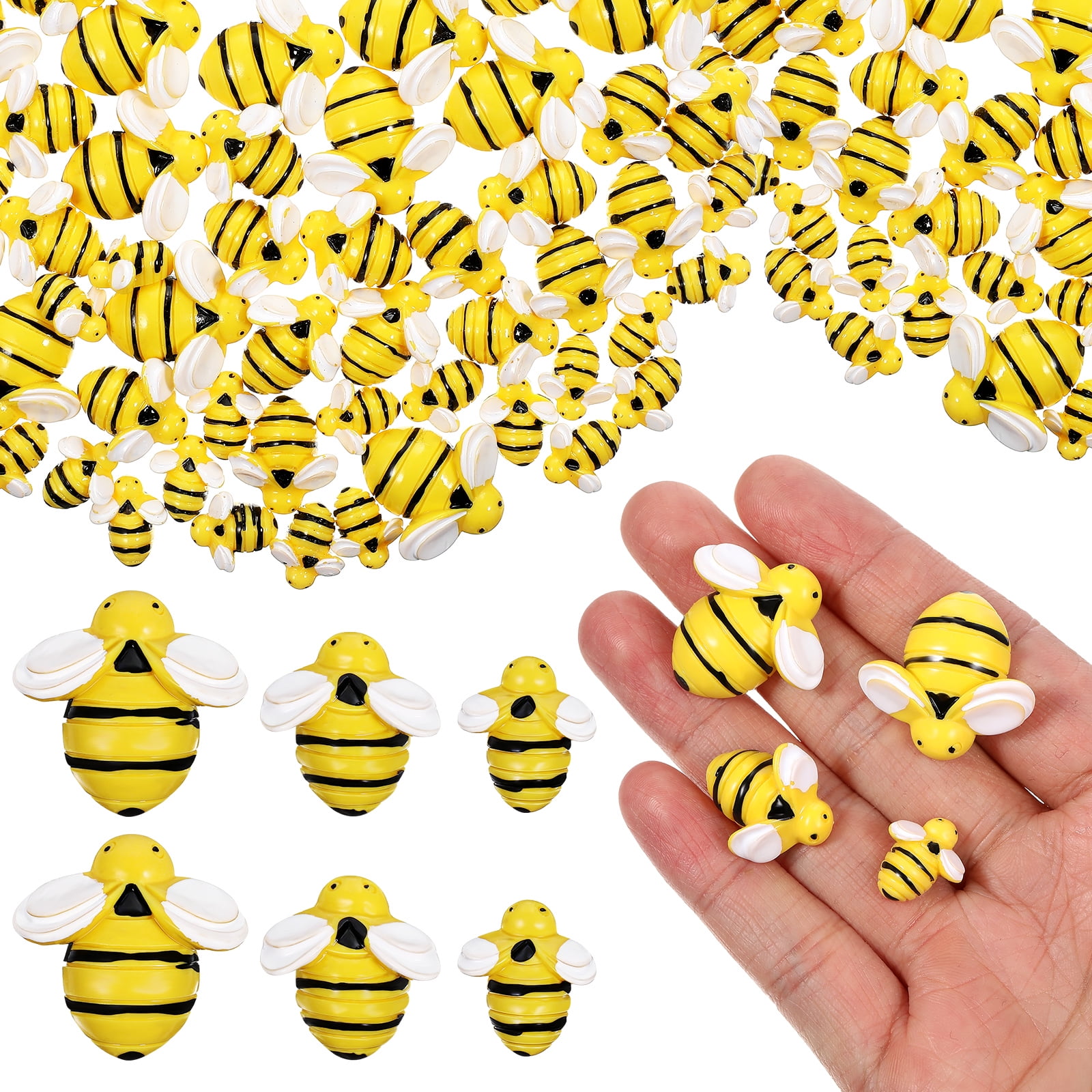 Dayesque 60 Pcs Flatback Bees Miniatures Resin Bees For Crafting ...