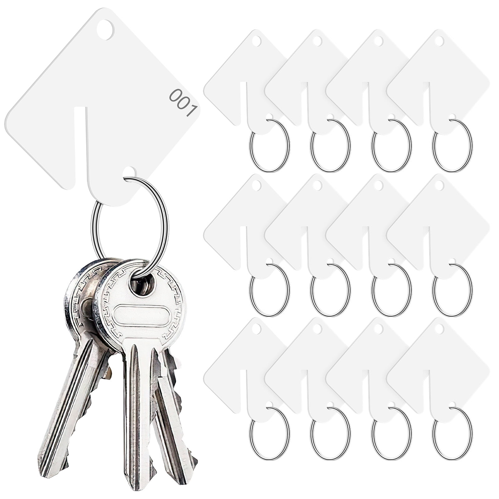 Dayesque 60pcs Blank Key Identifiers Slotted Acrylic Key Tags Blank ...