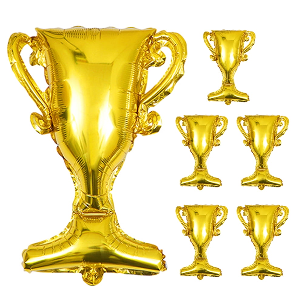 WEUVEB 6Pcs Aluminum Foil Plated Gold Trophy Balloons Graduation Party ...