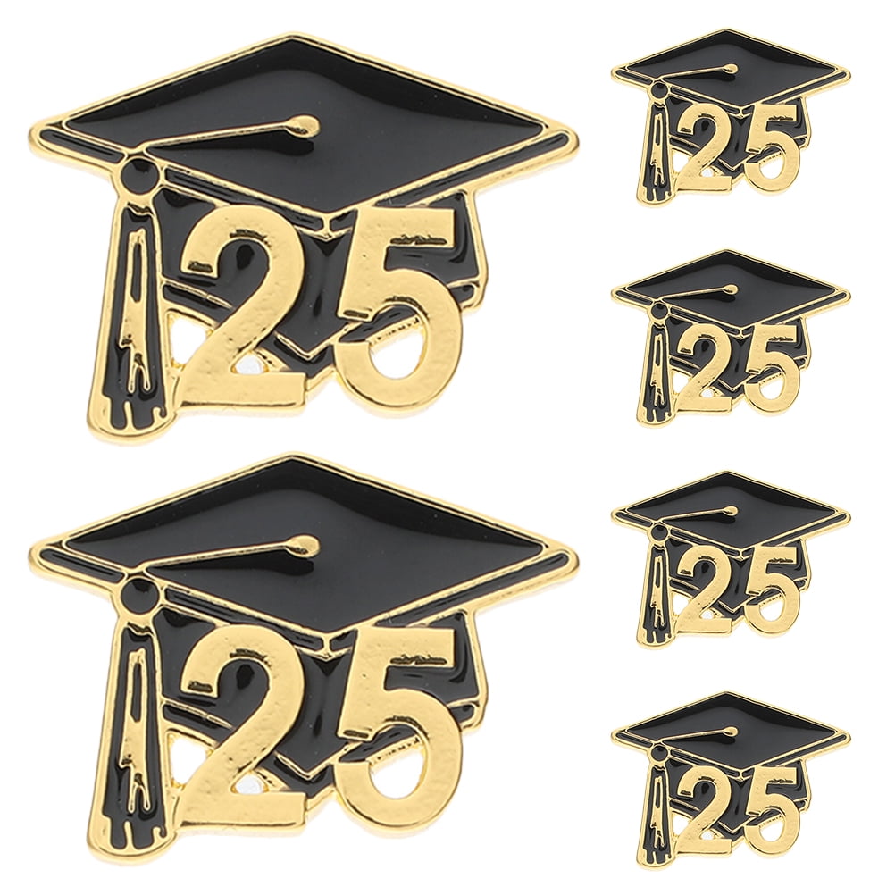 WEUVEB 6Pcs Sophisticated Graduation Cap Lapel Pins Multi Color Zinc ...