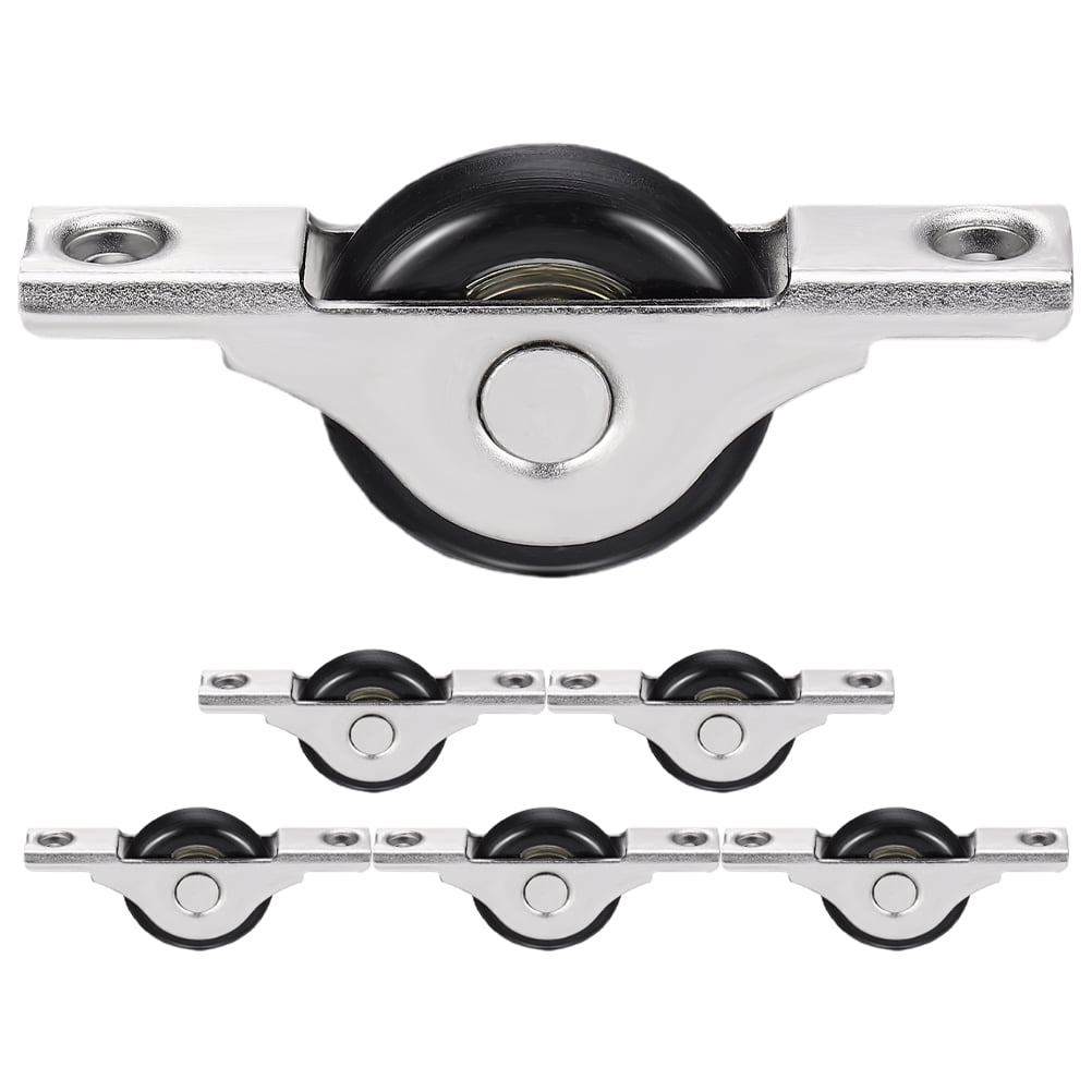 WEUVEB Cabinet Sliding Door Rollers Silver Nylon Metal Silent Operation ...