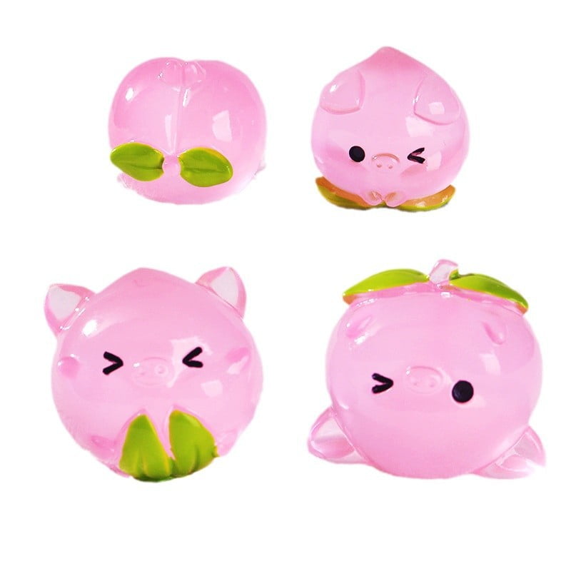 Dayesque 8pcs Cute Pink Piggy Toy Figures Miniature Pig Cake Toppers ...