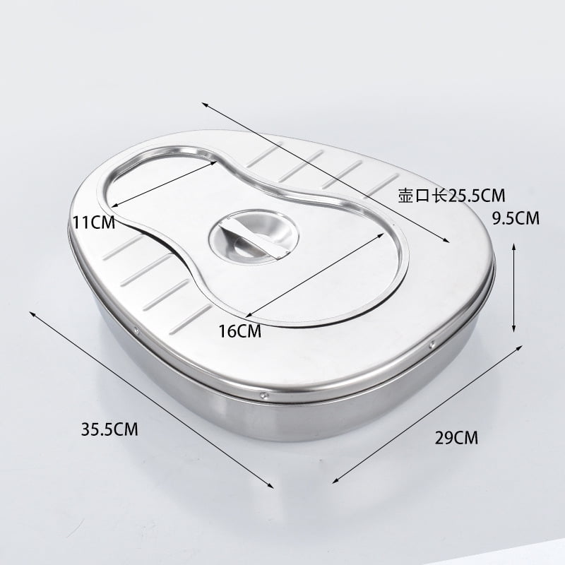 Dayesque Bedside Commode For Adults Stainless Steel Bedpan With Lid For ...