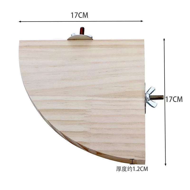 Dayesque Bird Perch Platform Stand Wooden Parrot Perch Corner Fan Shape ...