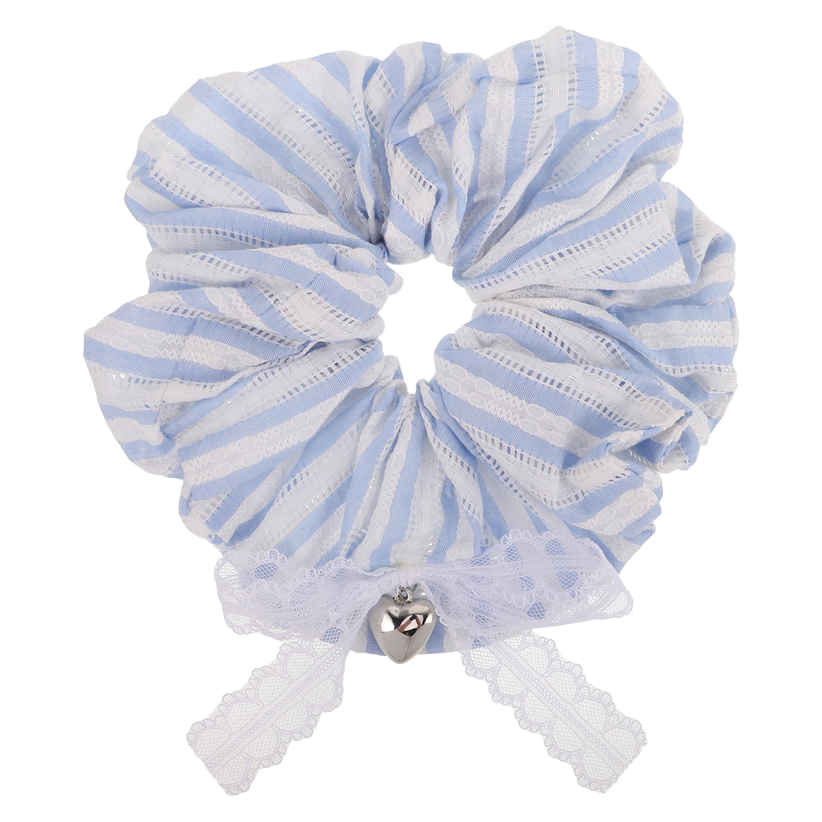 Dayesque Blue Striped Lace Hair Tie For Women Korean Style Intestine ...