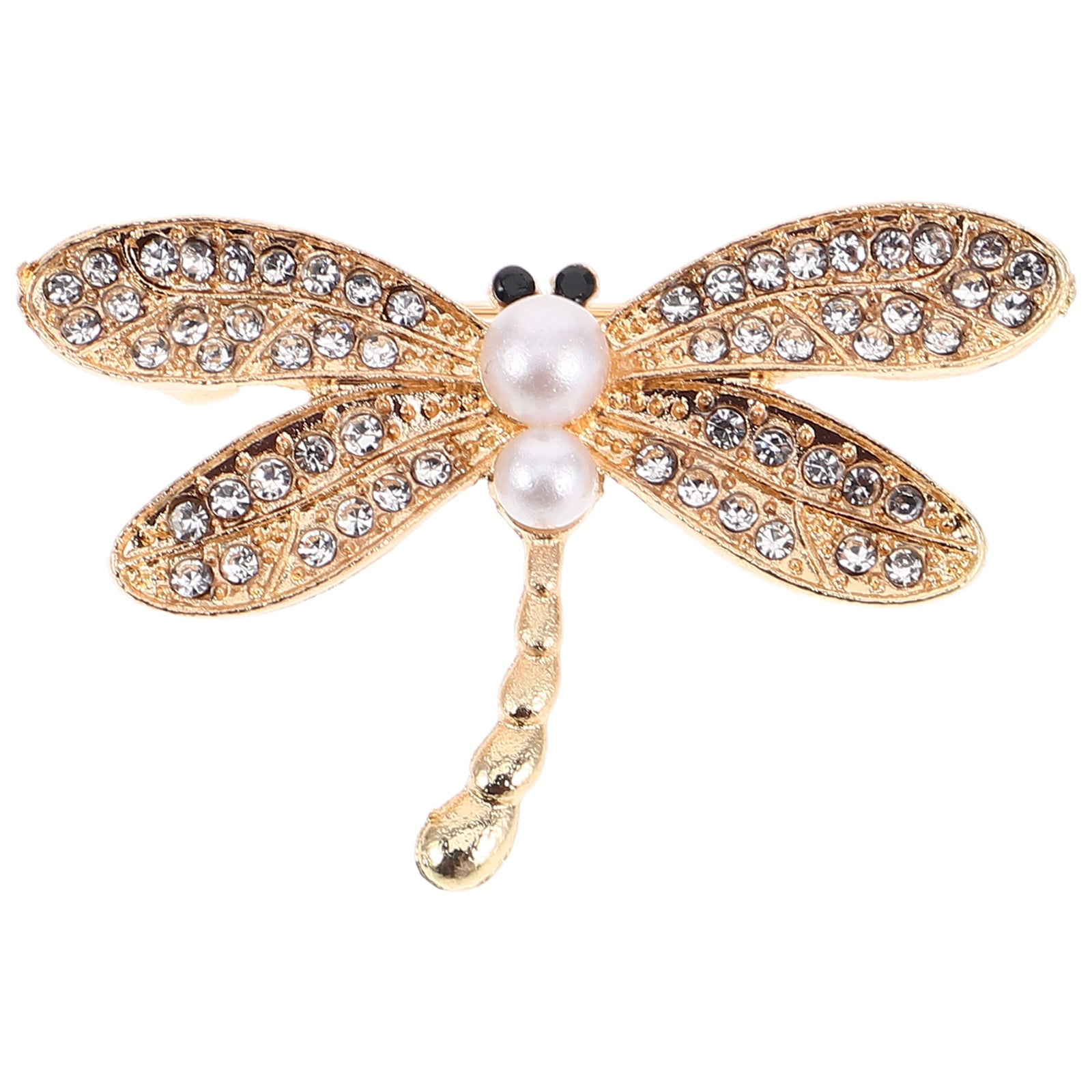 Dayesque Decorative Dragonfly Brooch Pin With Rhinestone And Pearl ...