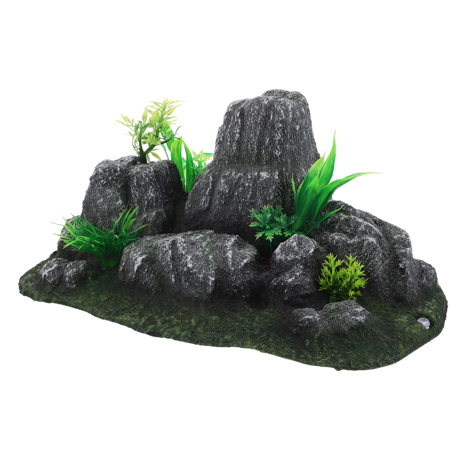 WEUVEB Fish Aquarium Decor Dark Grey Resin 1Pack 13.4X8.3X6.2In ...