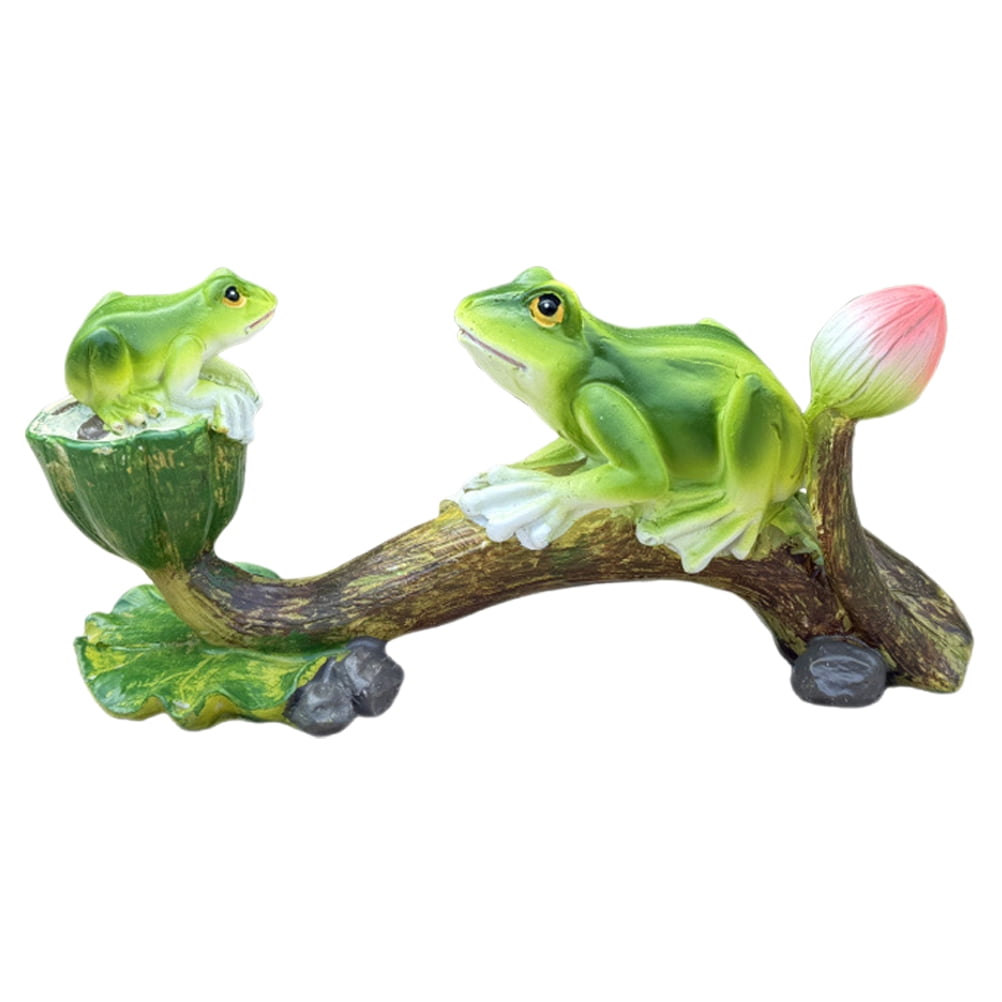 WEUVEB Cute Frog Figurine Resin Sculpture for Office Desk, Garden ...