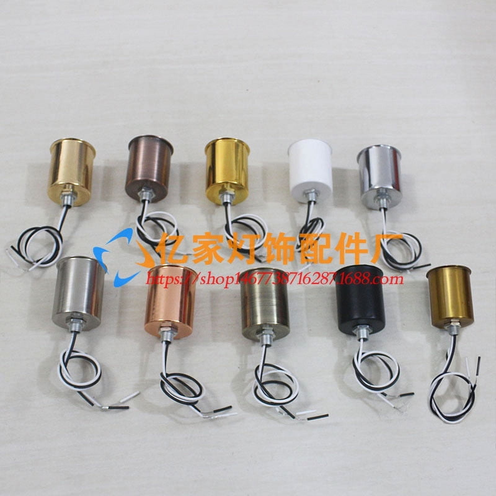 WEUVEB Golden Ceramic Lamp Socket Kit with Iron Base for Home, Durable ...