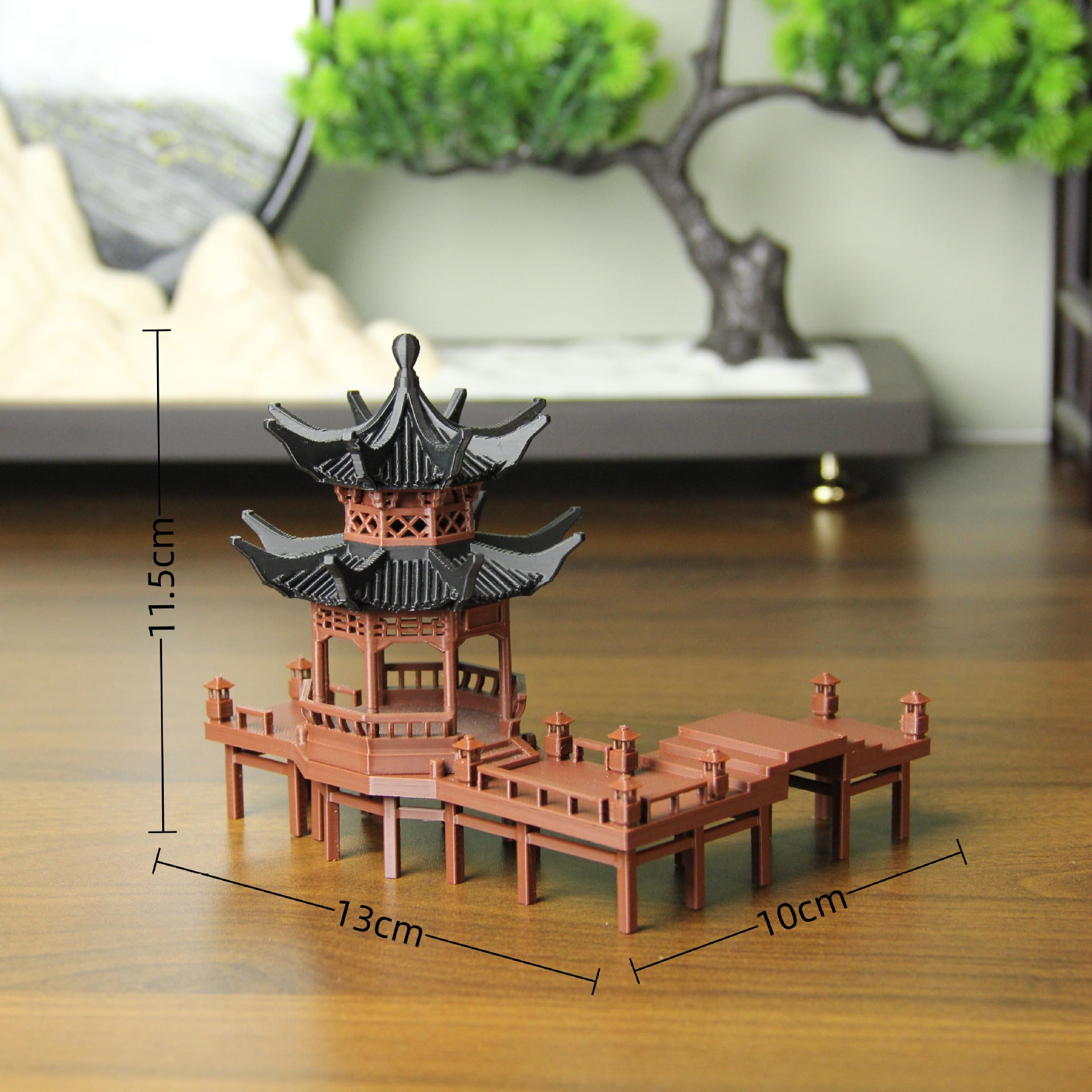Dayesque Miniature Bonsai Figurines Ancient Chinese Pavilion Models For ...