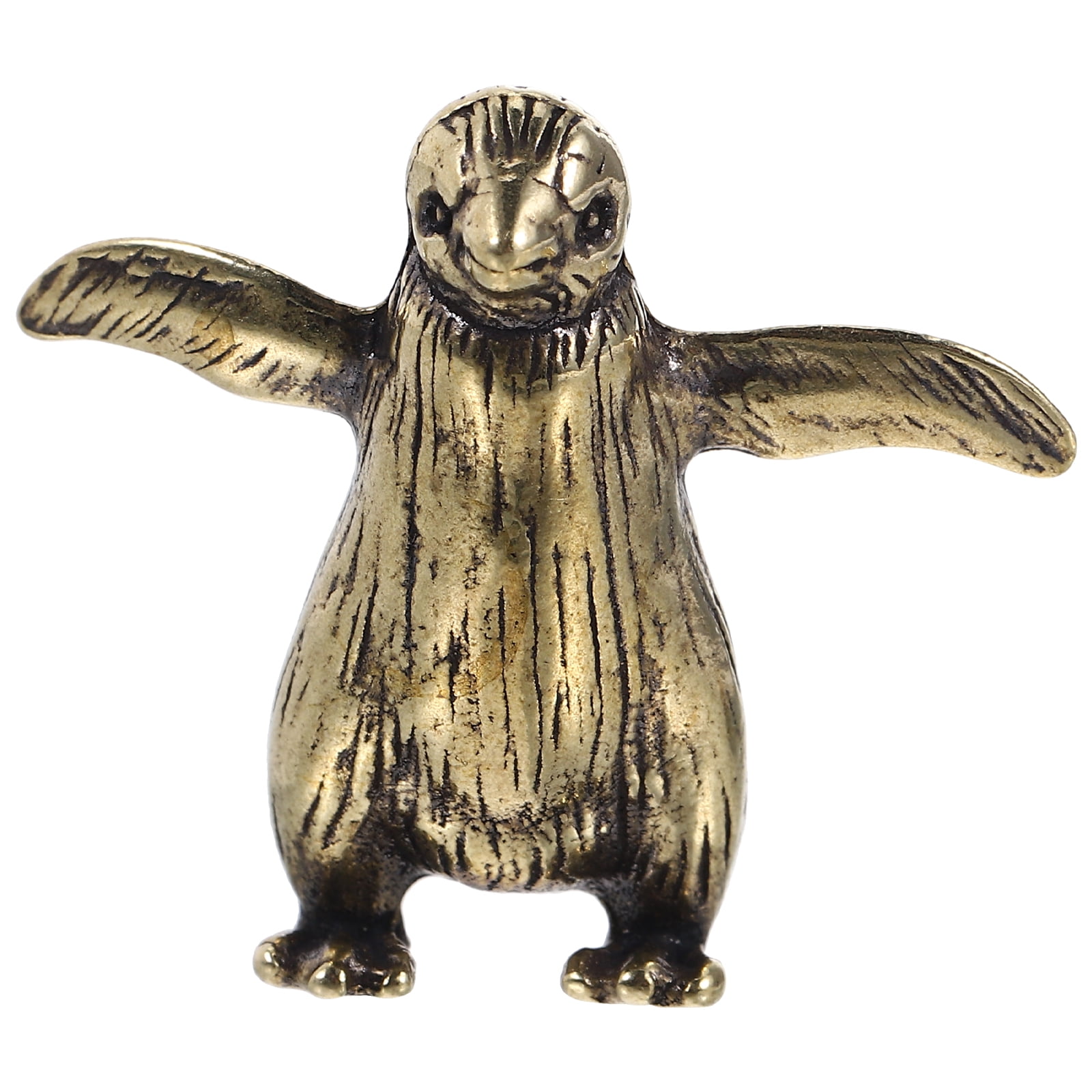 WEUVEB Vintage Brass Penguin Sculpture Decorative Animal Figurine for ...