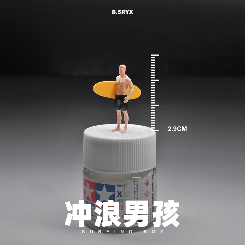 Dayesque Miniature Figures Realistic Surfer Sculpture 1:64 Mini People ...